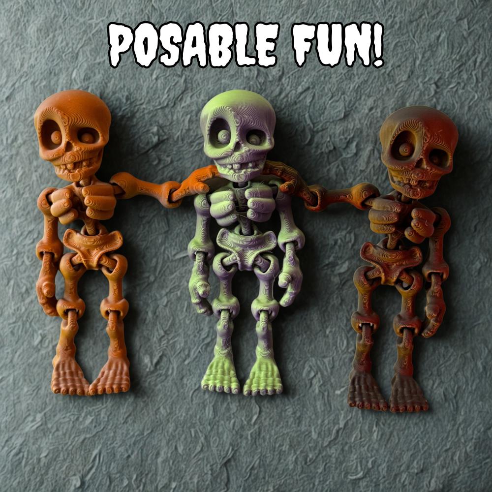 Articulated Skeleton Fidget in Two Sizes. Magnetic Halloween Decoration ...