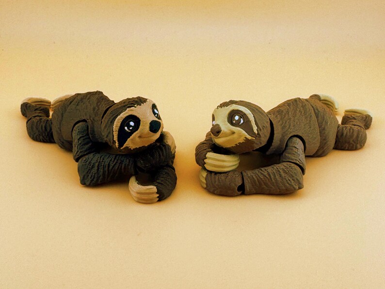 Articulated Sloth Animal Fidget Toy Posable With Moveable Joints, 3d ...