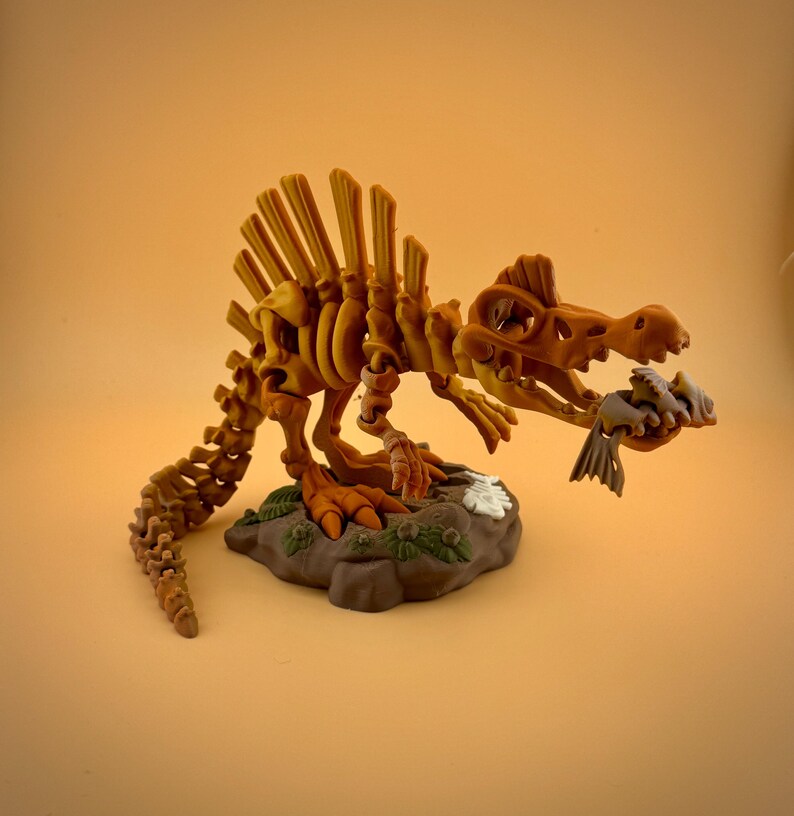 Articulated Spinosaurus Skeleton Toy - Flexi Fidget Dino - Fun Posable ...