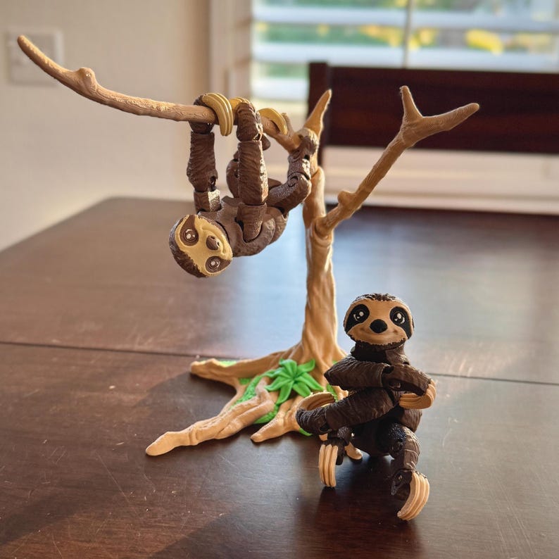 Articulated Sloth Animal Fidget Toy Posable With Moveable Joints, 3d ...