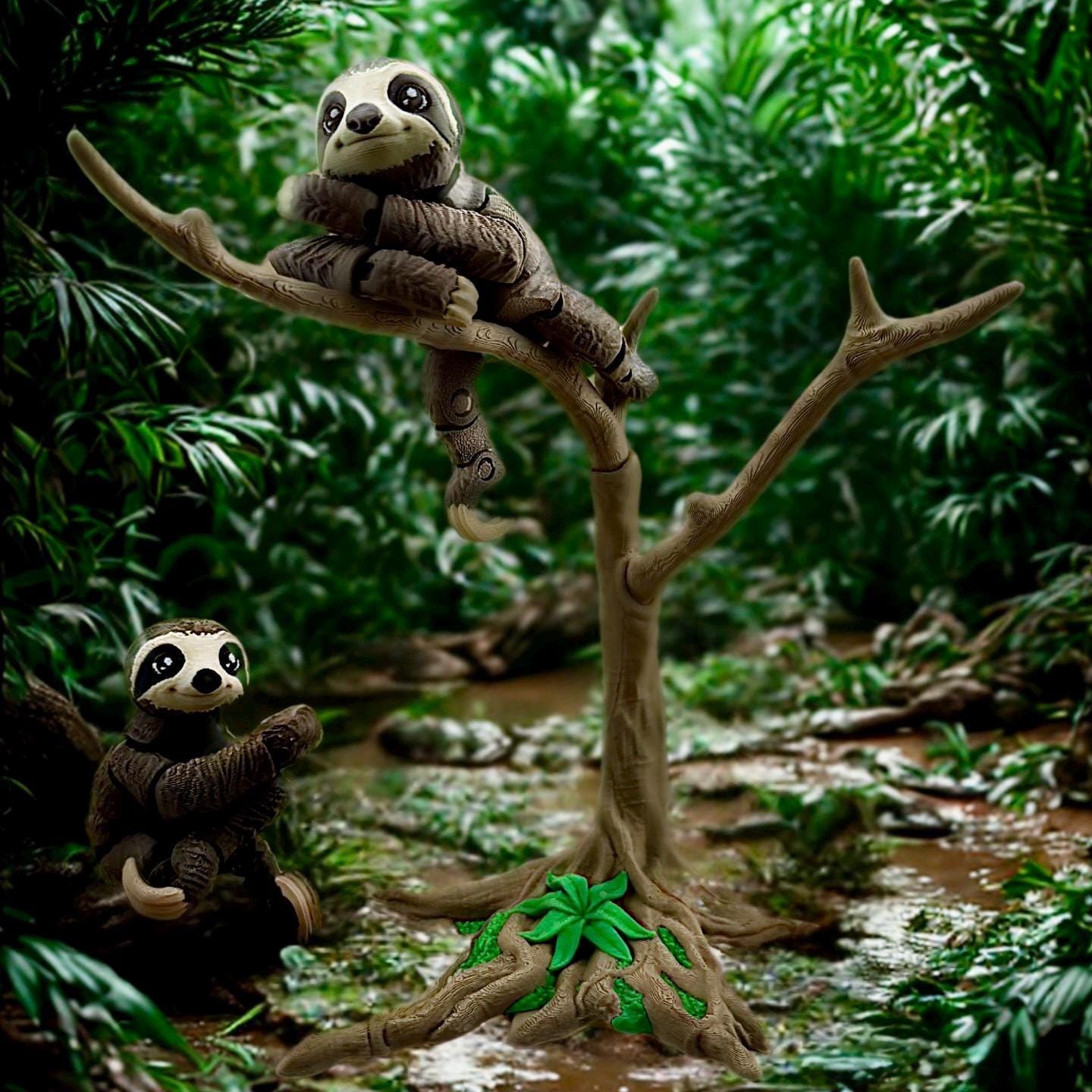 Articulated Sloth Animal Fidget Toy Posable With Moveable Joints, 3d ...