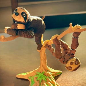 Articulated Sloth Animal Fidget Toy Posable With Moveable Joints, 3d ...