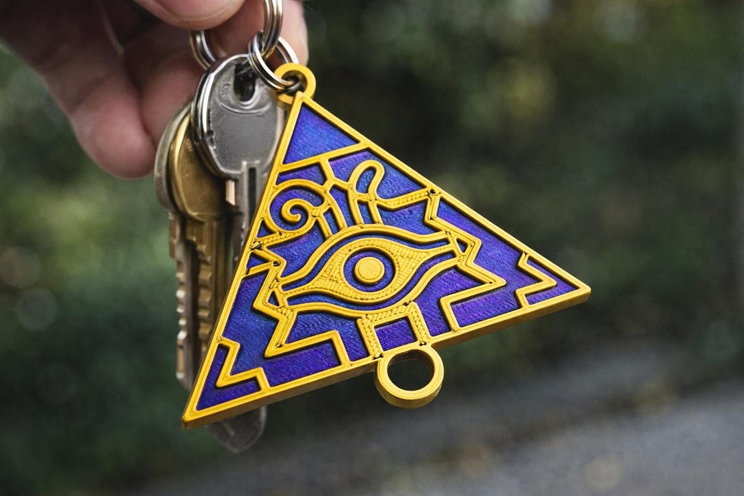 Mystic Eye Triangle 3D Printed Keychain – Geometric All Seeing Eye ...