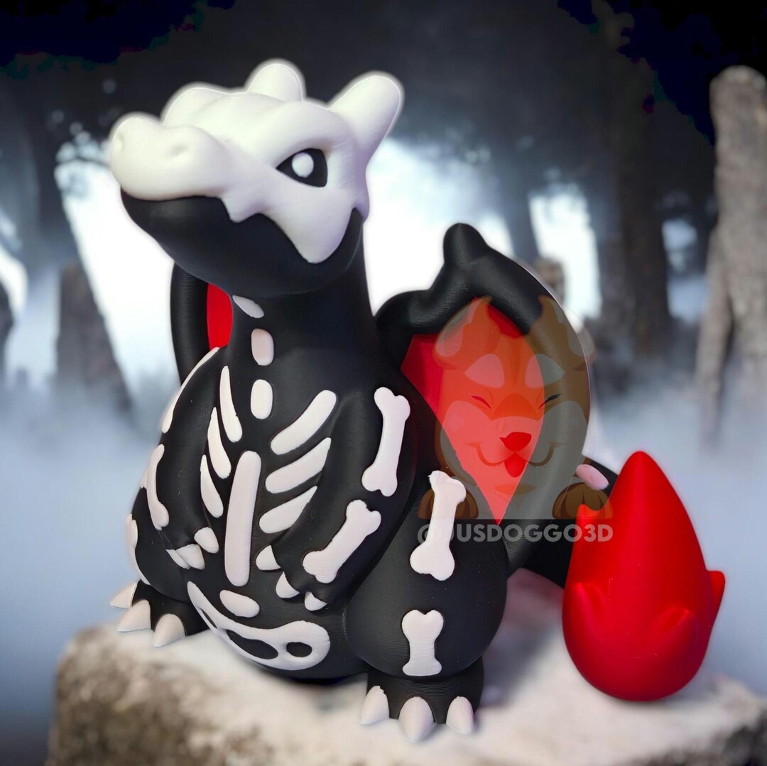 Pokémon Skeleton Charizard Chibi Style Figurine - Etsy