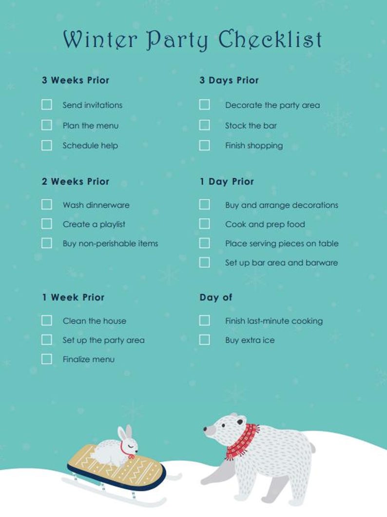 Holiday Party Checklist - Etsy