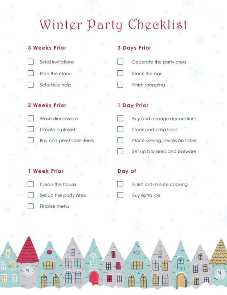 Holiday Party Checklist - Etsy