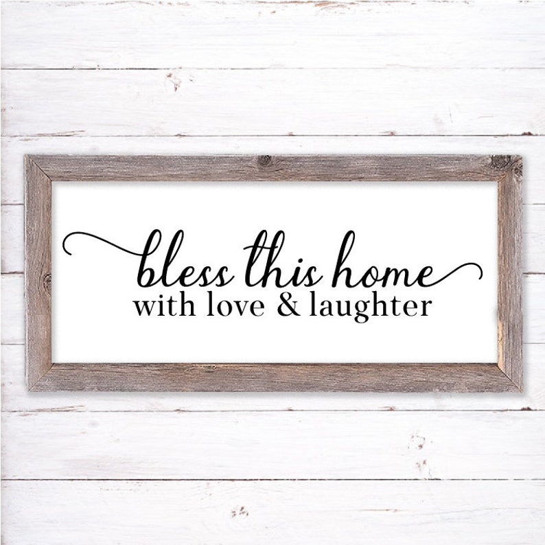 Bless This Home With Love and Laughter SVG Christian Sign | Etsy