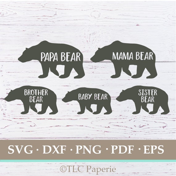 Bear Family SVG Files Family Bear SVG Silhouette Cut Files - Etsy