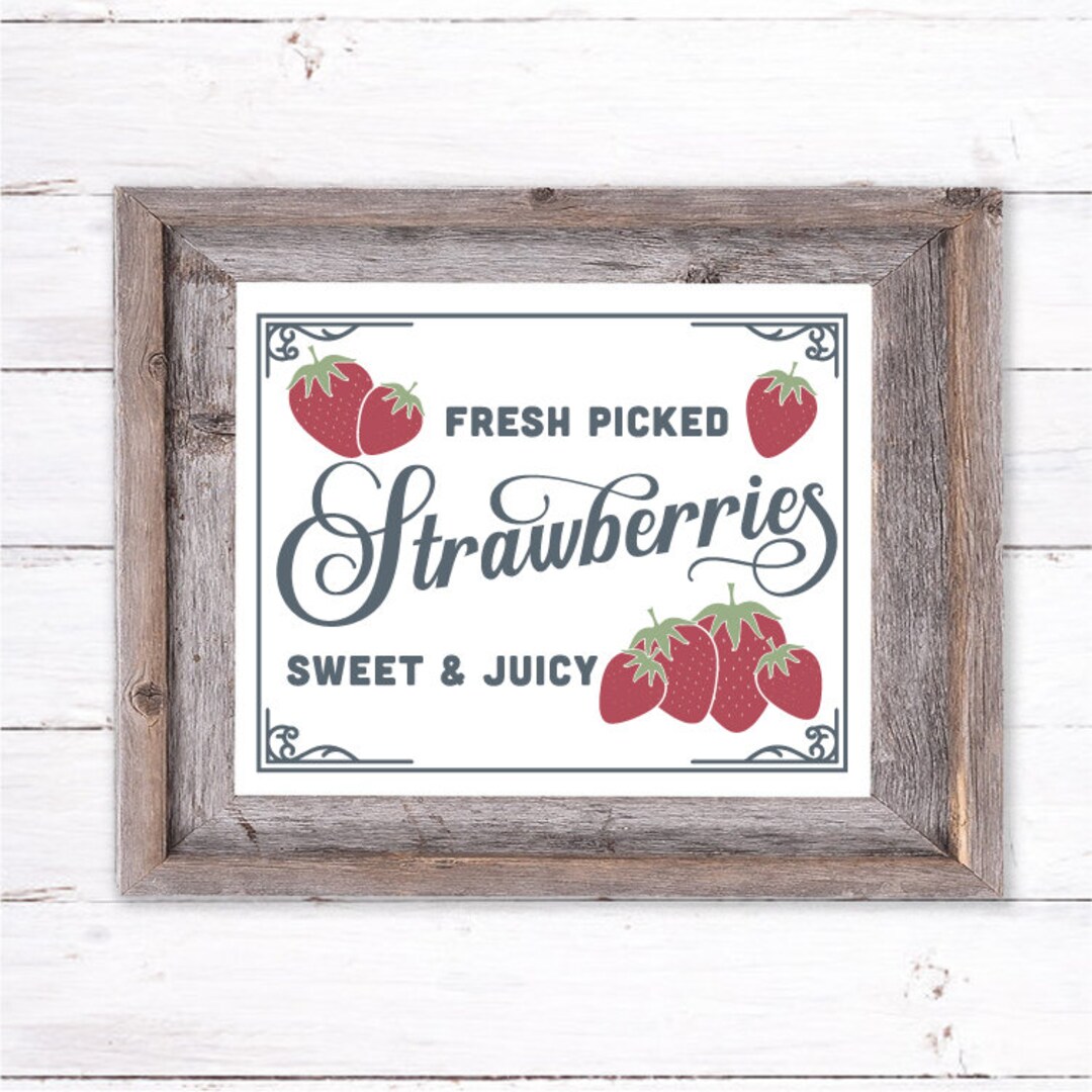 Strawberries Sign, Farm Sign, Farm Stand Sign, Produce Svg, SVG for ...