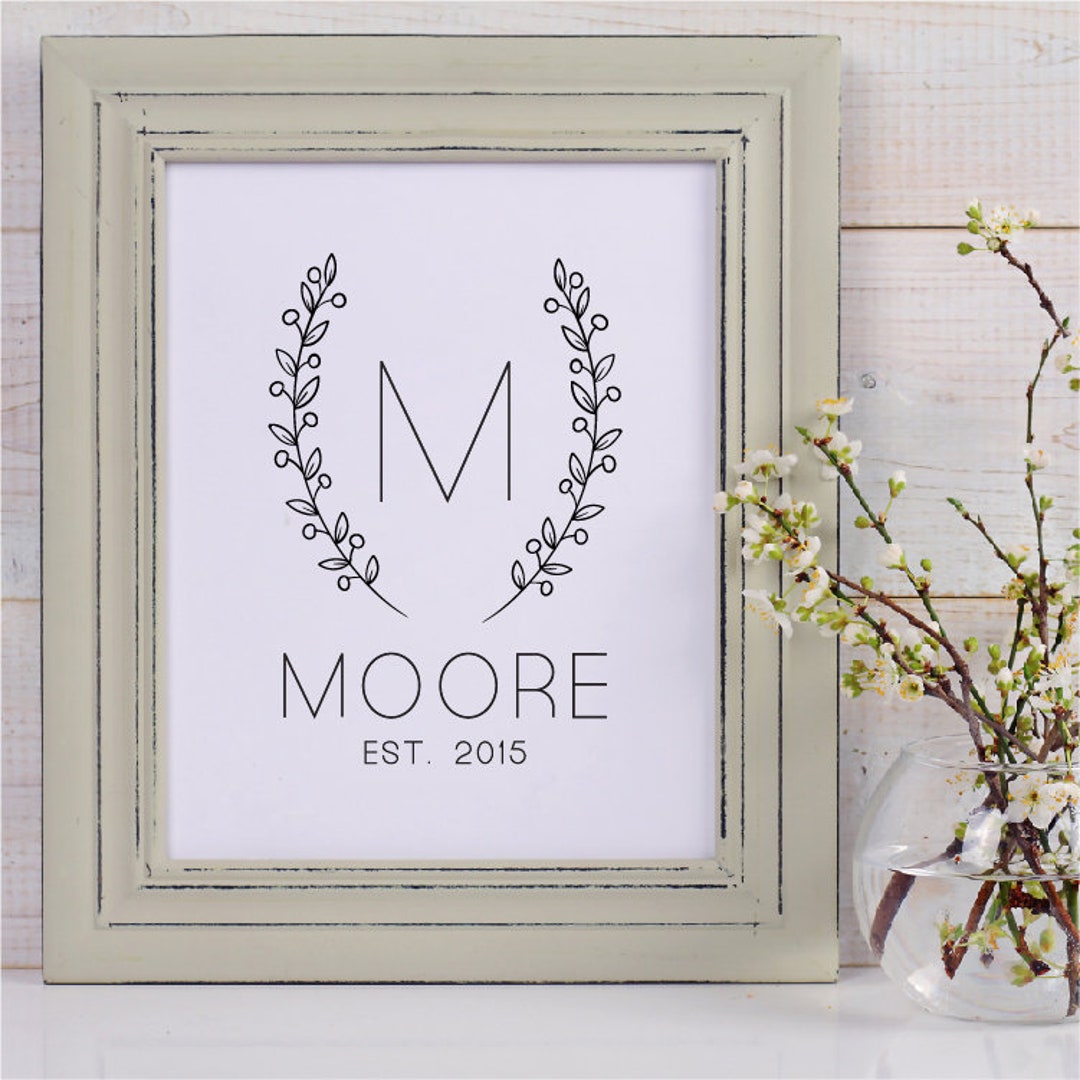 Monogram Sign Svg, Last Name SVG, Family Name Svg, Last Name Sign ...