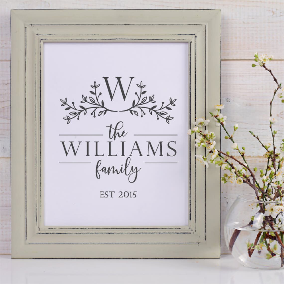 Monogram Sign Last Name Sign Family Name Sign Wreath Sign - Etsy