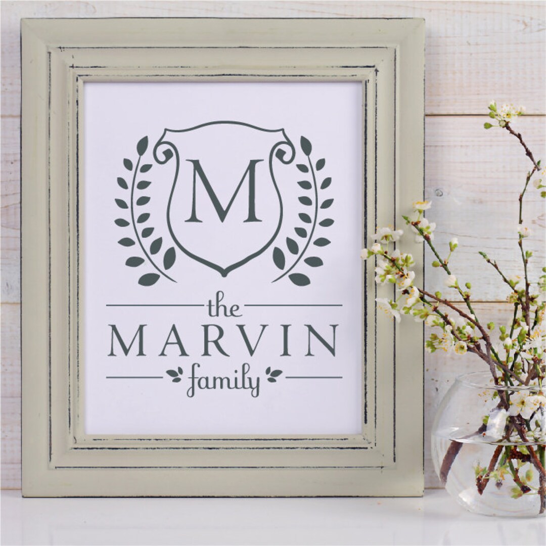 Monogram Sign Svg Last Name SVG Family Name Svg Wreath Svg - Etsy