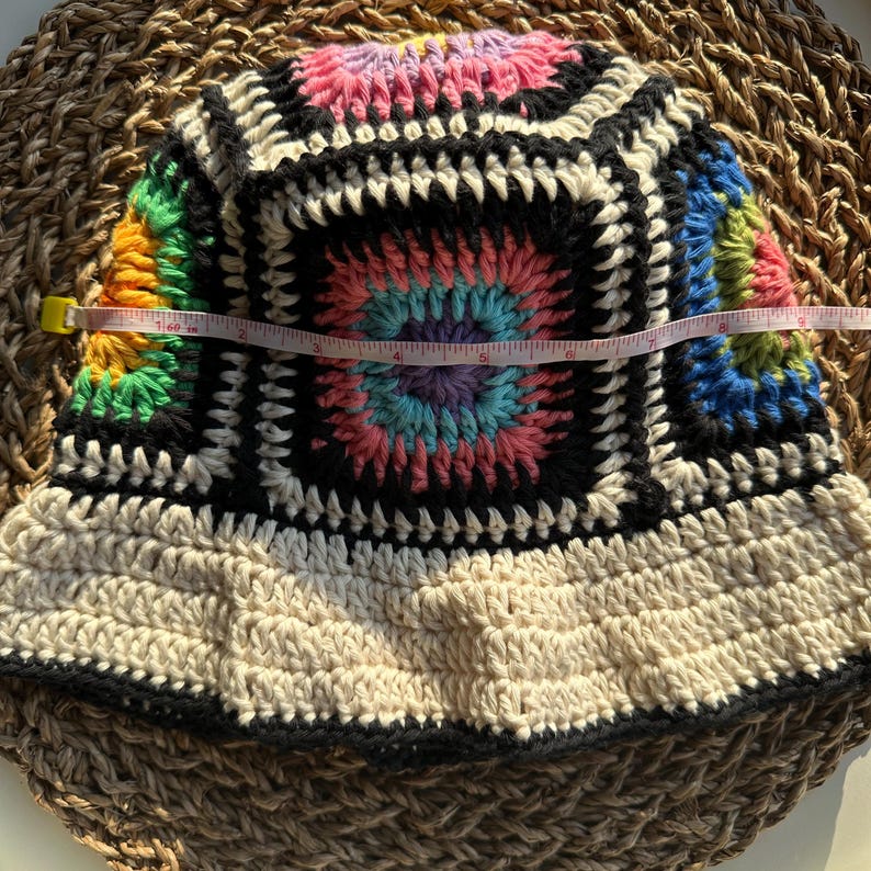 Bold Granny Square Bucket Hat | Unique Solid Granny Square Design ...