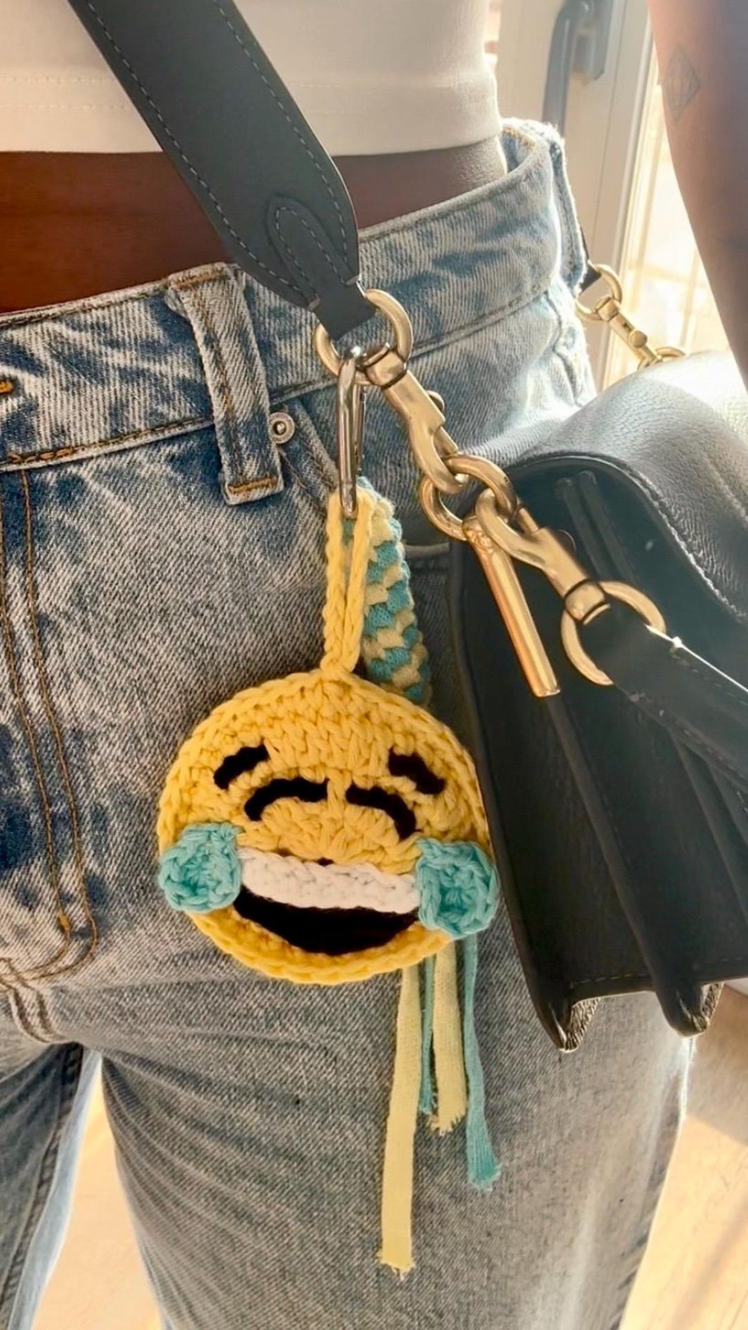 Handmade Crochet Bag Charms | Emoji Charm | Flower Charm | Fruit Charm ...