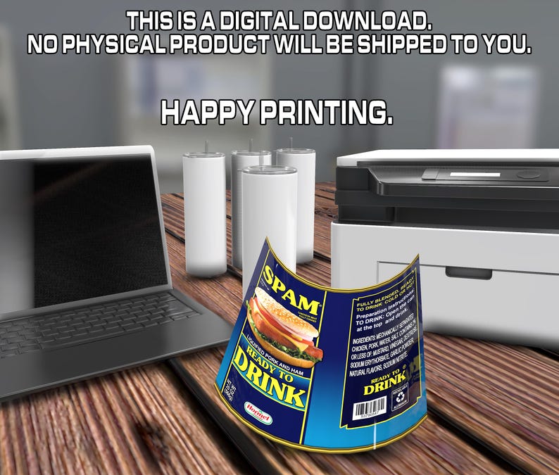 Funny Spam Drink Tumbler Wrap: Sarcastic Seamless PNG (digital File) - Etsy