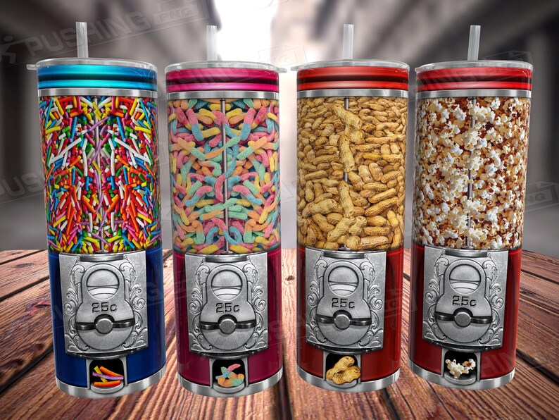 Candy Machine Tumbler Wrap Bundle: Seamless Chocolate Design (digital ...