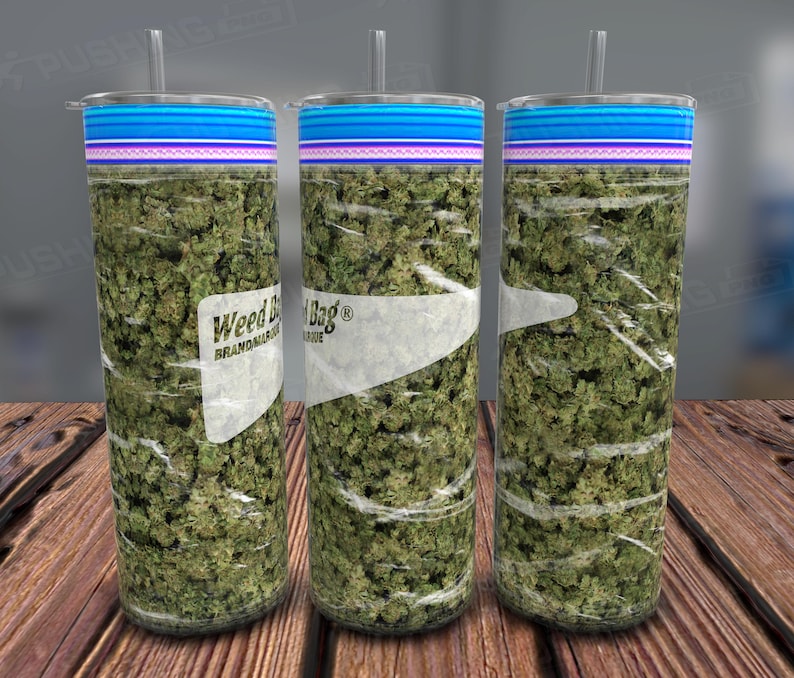 Weed Bag 20oz Tumbler Wrap, 420 Marijuana Tumbler, Pothead PNG, Weed ...