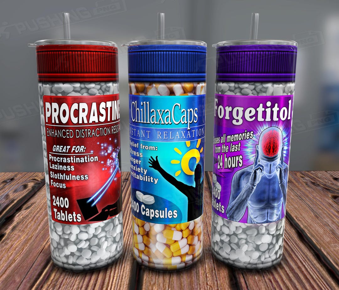 Funny Prank Pills 20oz Tumbler Wraps, Sarcastic Tumbler Designs, Gag ...