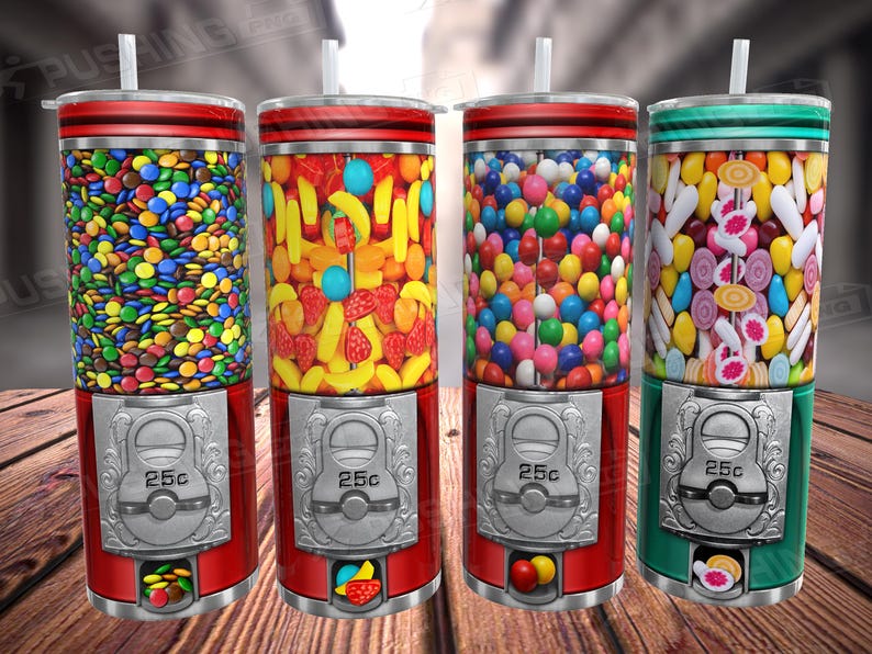 Candy Machine Tumbler Wrap Bundle: Seamless Chocolate Design (digital ...