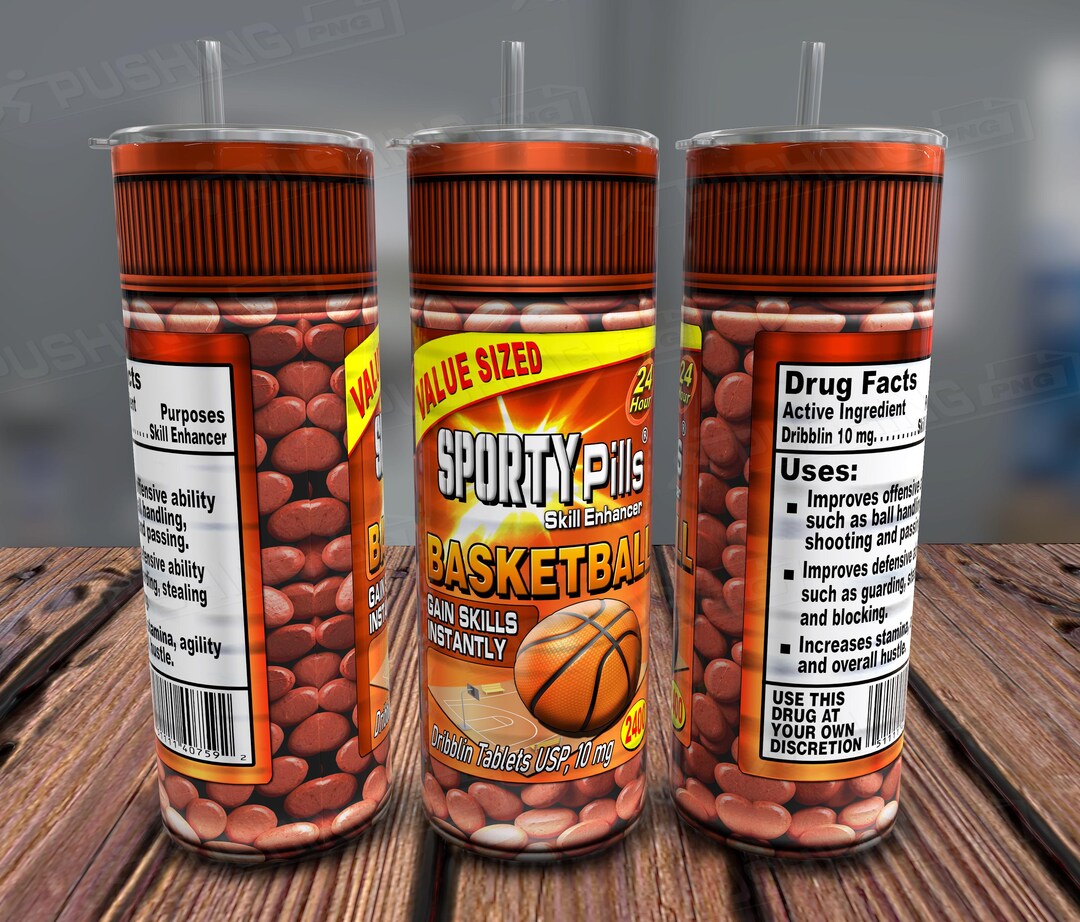 Funny Basketball Pills Tumbler Wrap: Seamless PNG (digital File) - Etsy