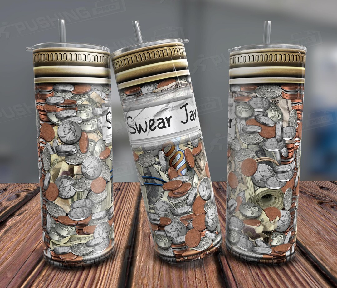 Swear Jar 20oz Tumbler Wrap: Funny Cuss Word Design (PNG) - Etsy