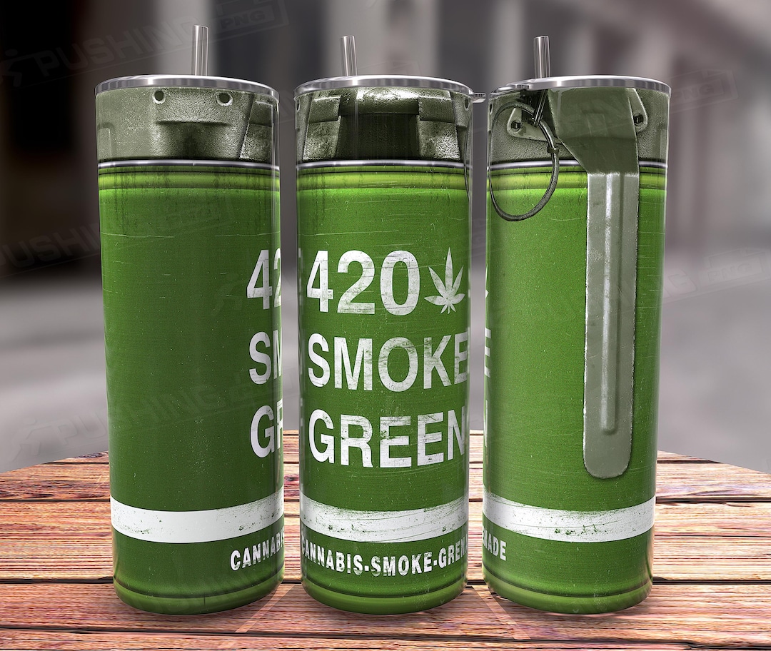 420 Smoke Grenade Tumbler Wrap, Funny 20oz Marijuana Tumbler Wrap ...
