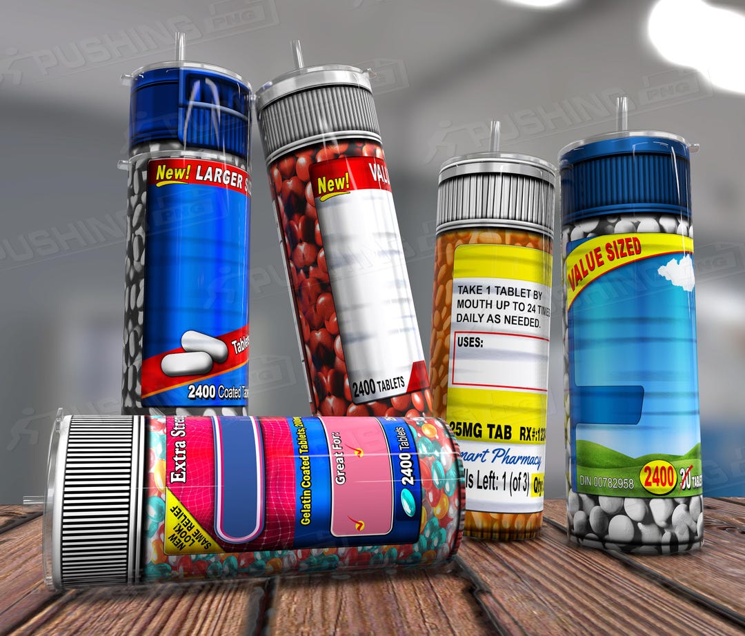 Fake Pills Tumbler 20oz Template: Seamless Wrap PNG (digital File) - Etsy