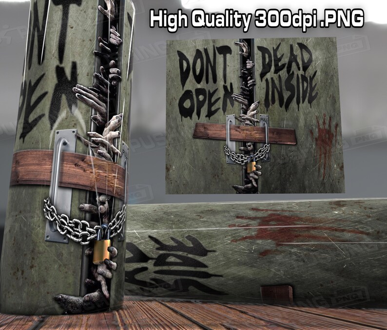 Scary Halloween Tumbler Wrap, Don't Open Dead Inside PNG (digital ...