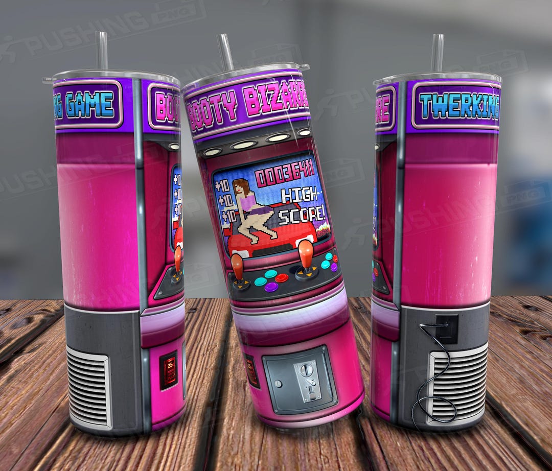 Twerking 20oz Tumbler Wrap PNG, Twerk Arcade Machine Tumbler, Video ...