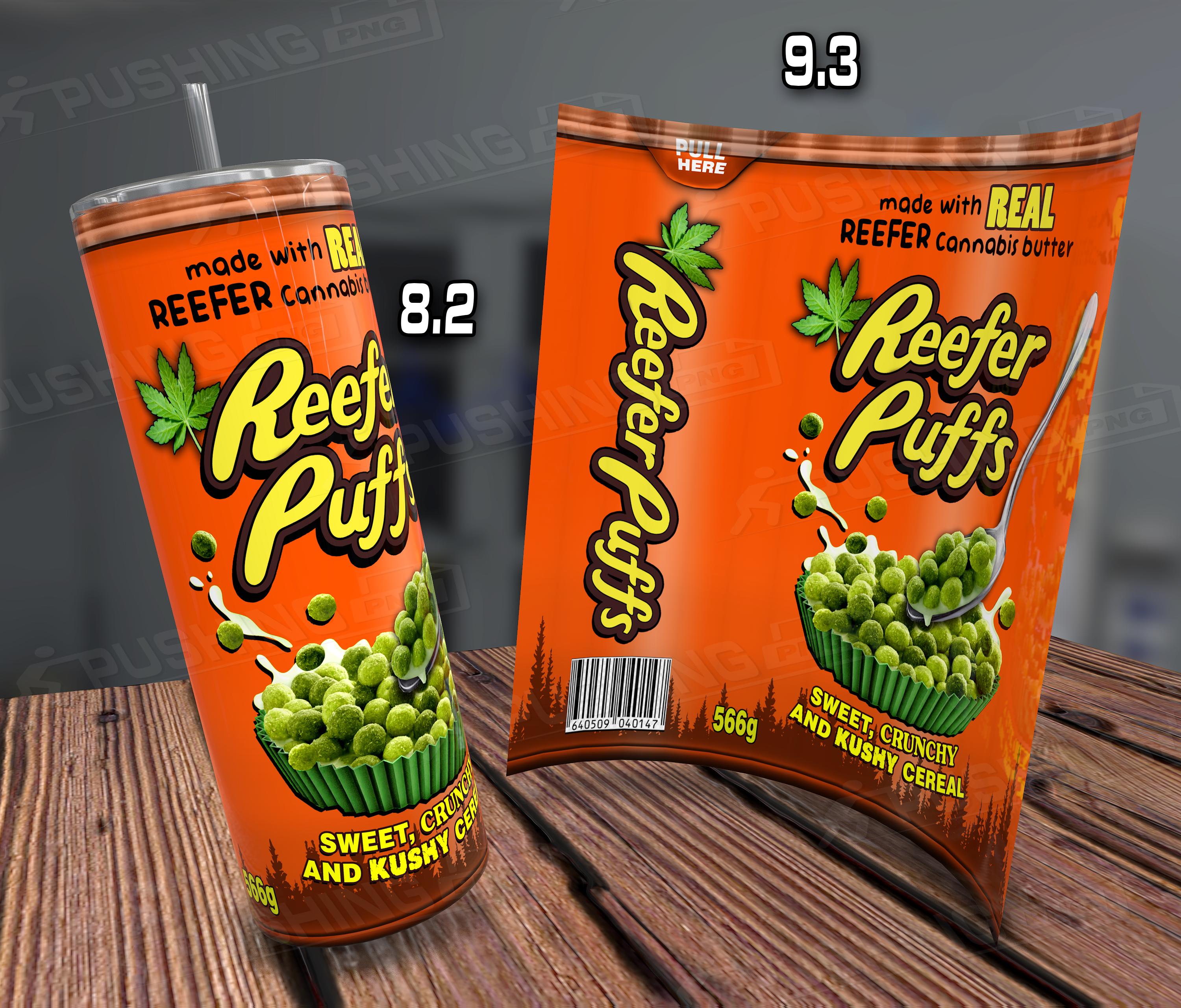 Weed Puffs 20 Oz Cereal Tumbler Wrap, Funny 420 Marijuana 20oz Tumbler ...