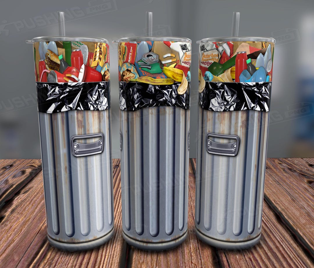 Trash Can 20oz Tumbler Wrap, Garbage Tumbler PNG, Garbage Bin PNG ...