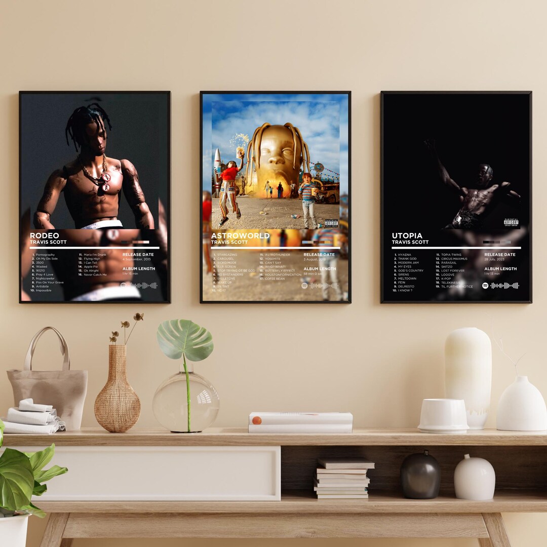 Travis Album Cover Poster Bundle Set of 8, Rapper Posters, Hip Hop ...