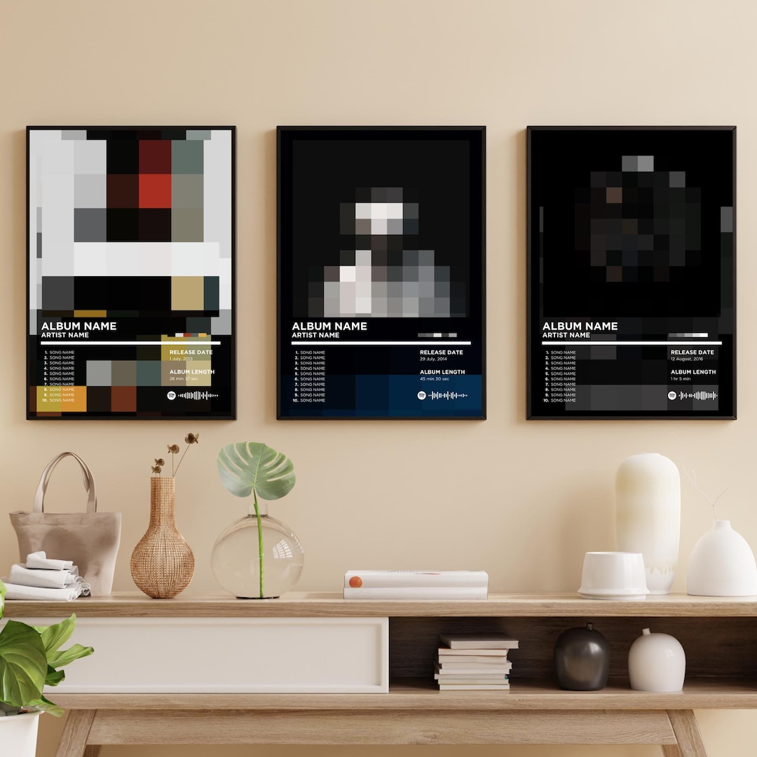 PND Digital Album Art Poster, Download Bundle Set of 5,music Home Décor ...