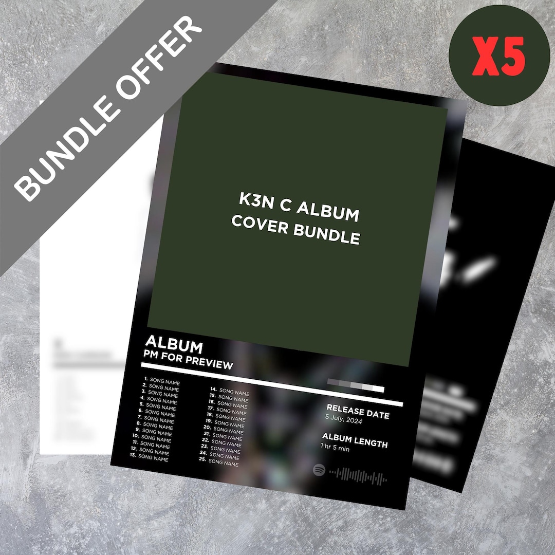 Ken C Album Cover Poster Bundle Set of 5, Rapper Posters, Hip Hop ...