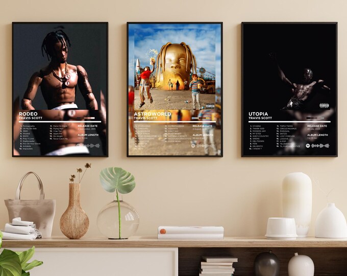 Travis Scott Set of 3 Digital Album Posters Travis Scott Poster ...