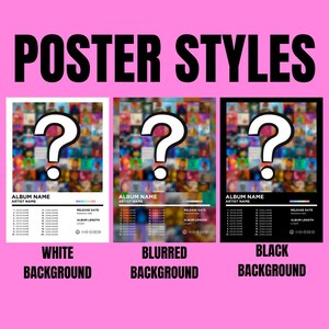 Choose Your Own Album Poster Set of 3, Custom Album Poster, Music ...