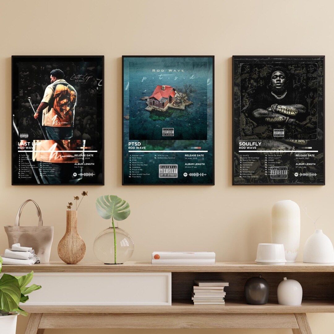 Rod Wave Album Cover Poster Bundle Set of 5, Rapper Posters, Hip Hop ...