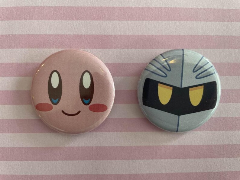 Kirby and Meta Knight Buttons - Etsy
