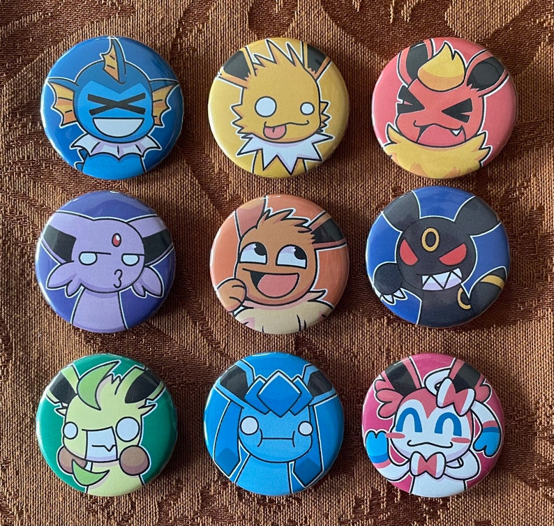 Flipnote Eeveelution Buttons - Etsy