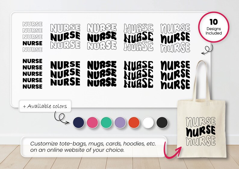 Nurse Clipart | Wavy Letters | Aesthetic Registered Nurse Practitioner ...