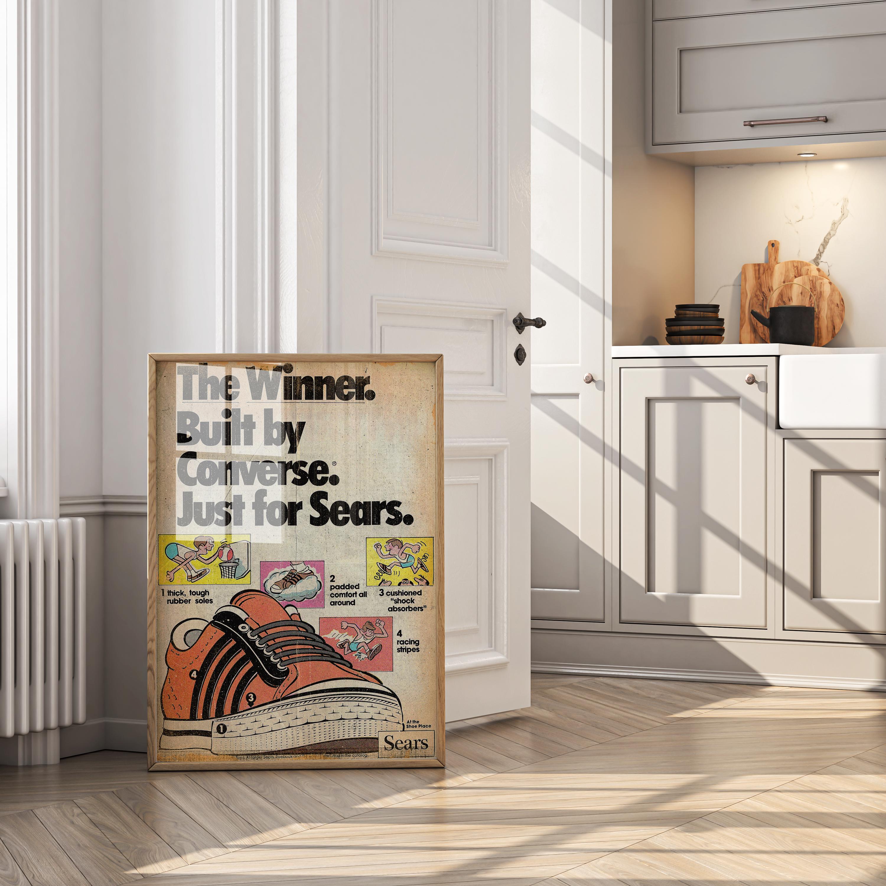 Vintage Converse Poster Retro 70s Pop Art Print Bold Colorful Wall ...