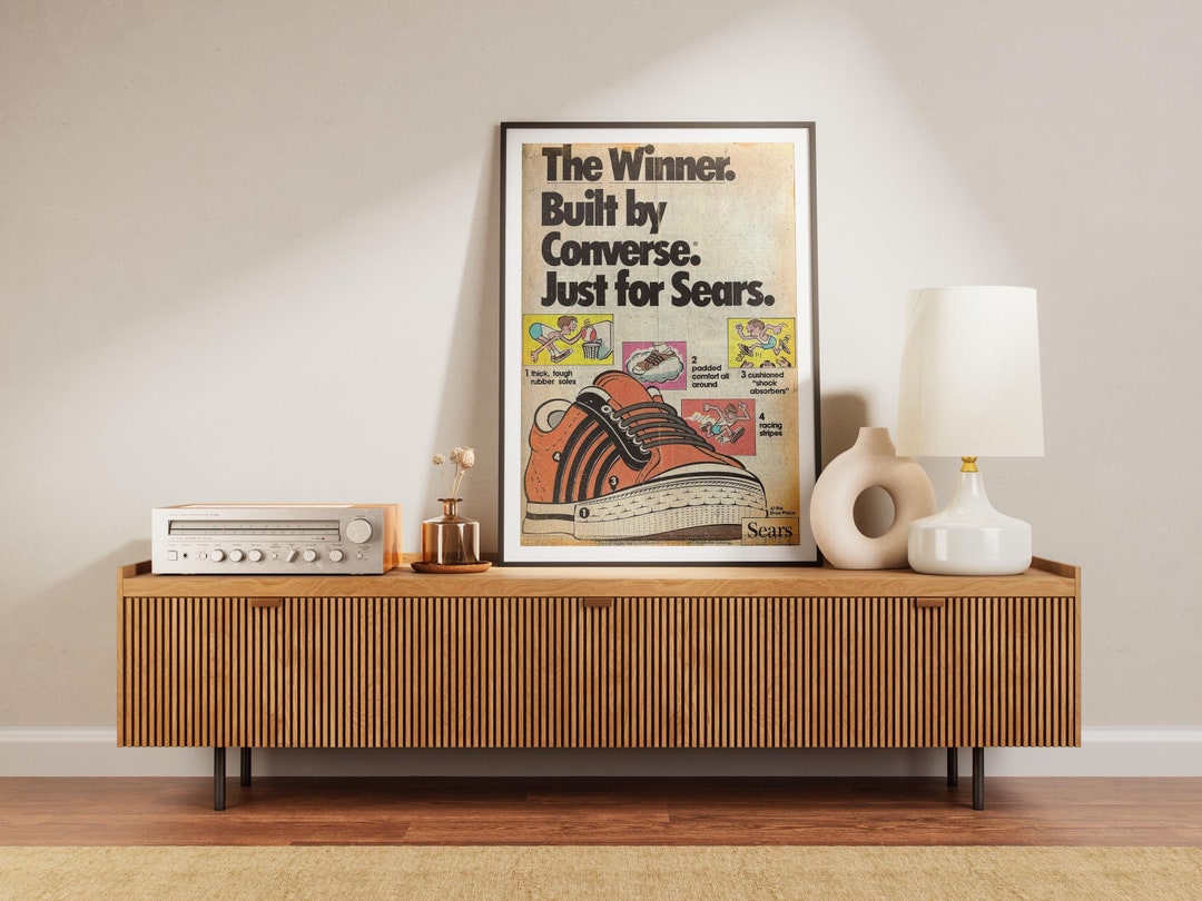 Vintage Converse Poster Retro 70s Pop Art Print Bold Colorful Wall ...