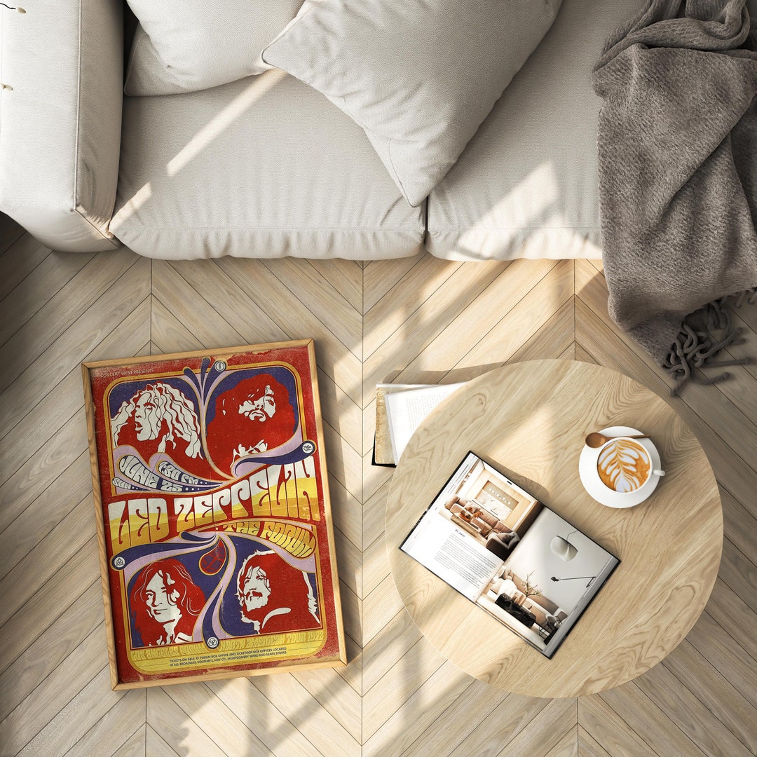 Led Zeppelin Forum 1972 Poster Psychedelic Rock Art Vintage Concert ...