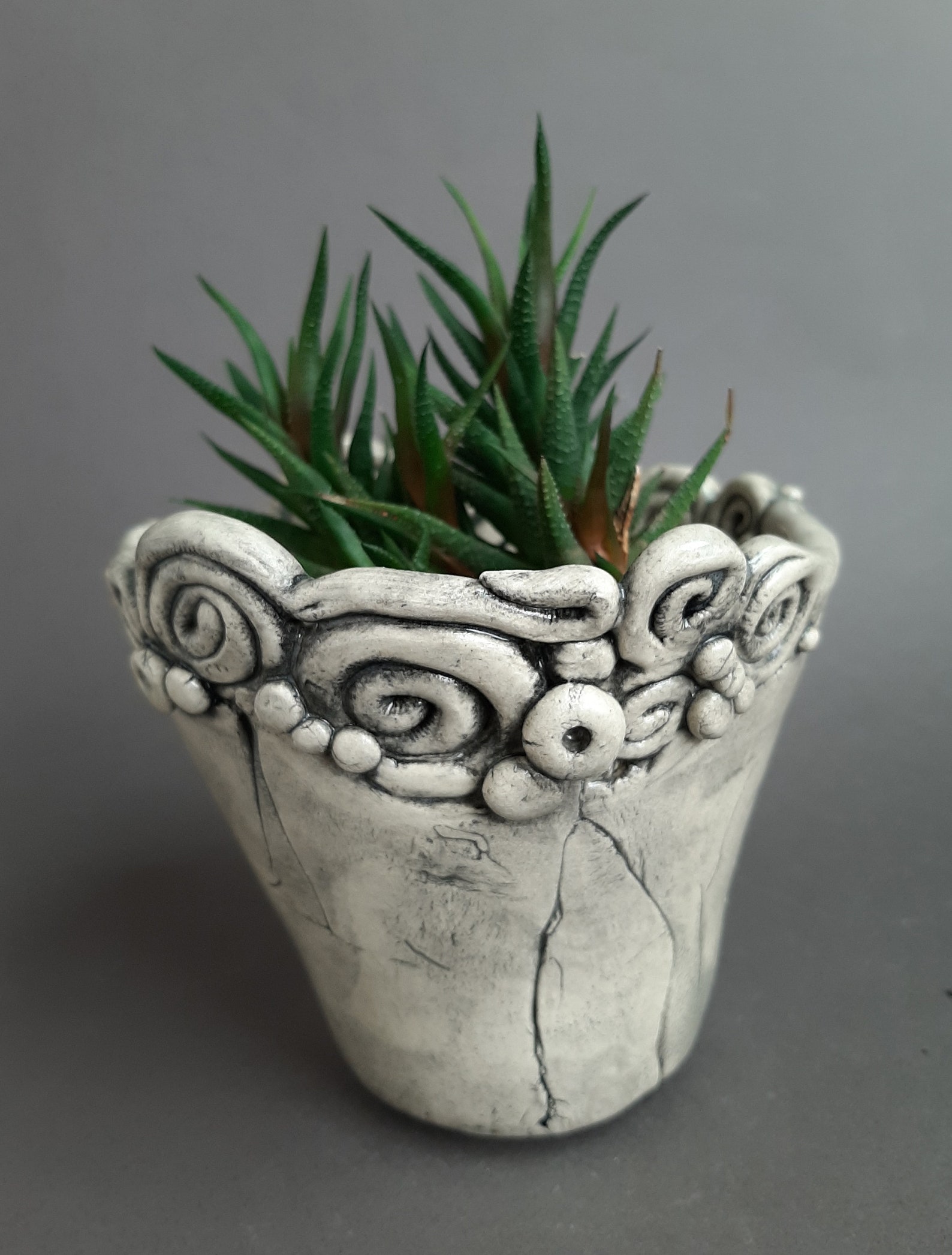 Coil Planter in White Anxiety Series 29 ceramic Planter | Etsy