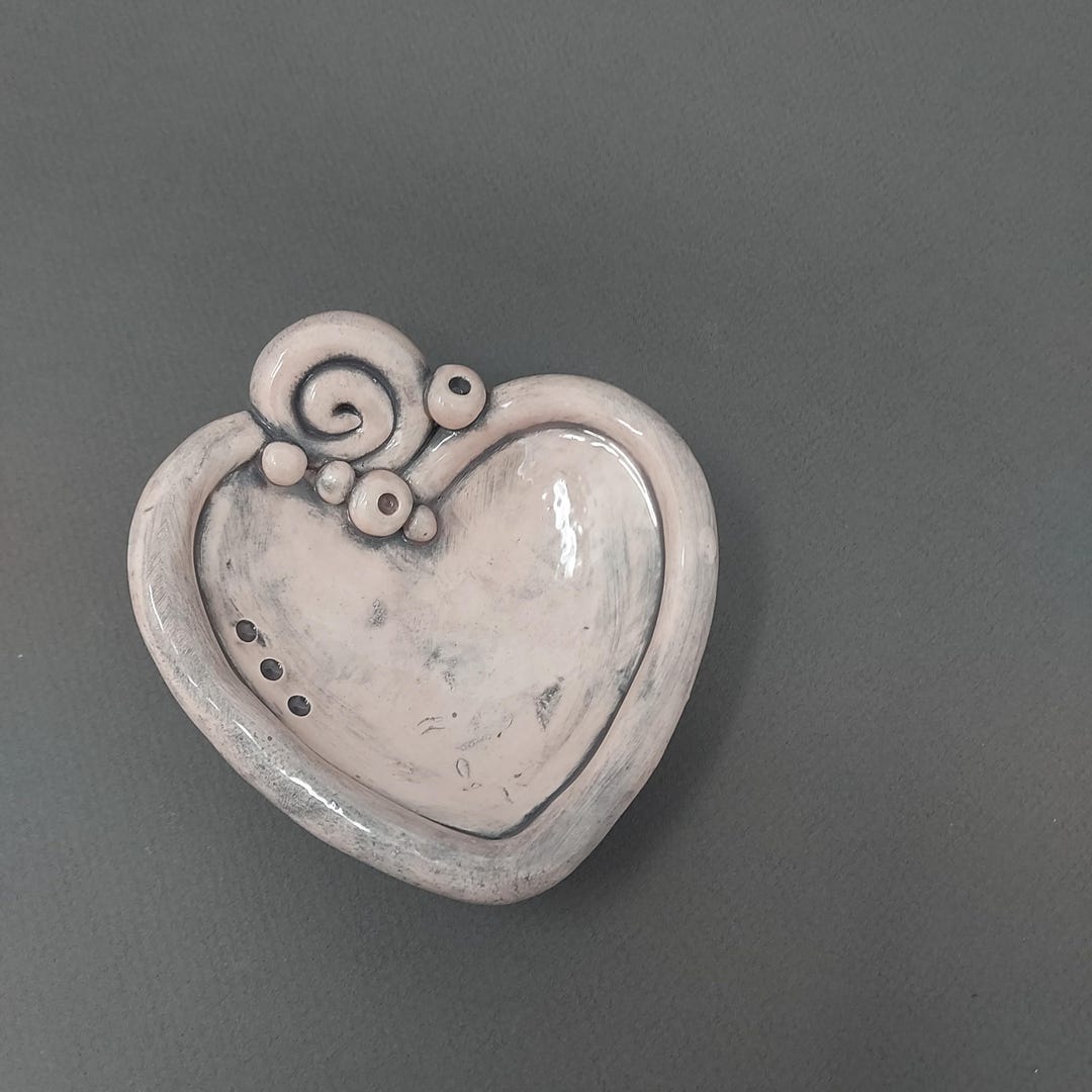 Heart Dish in Pink, Small Ceramic Heart Dish - Etsy
