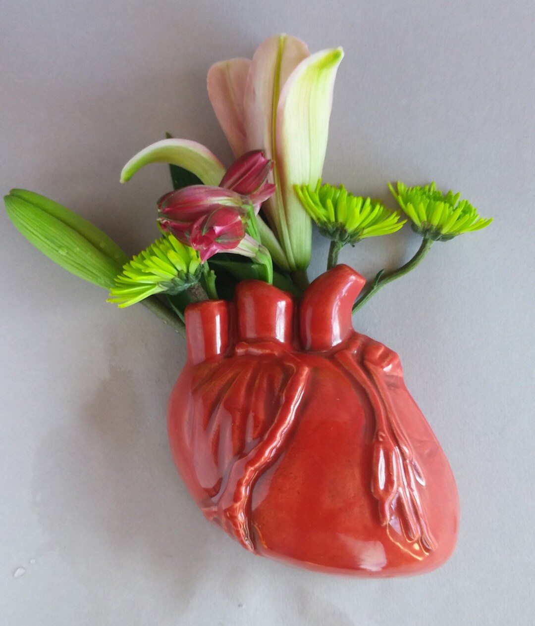 Human Heart Wall Vase Human Heart Vase Holds Water for - Etsy