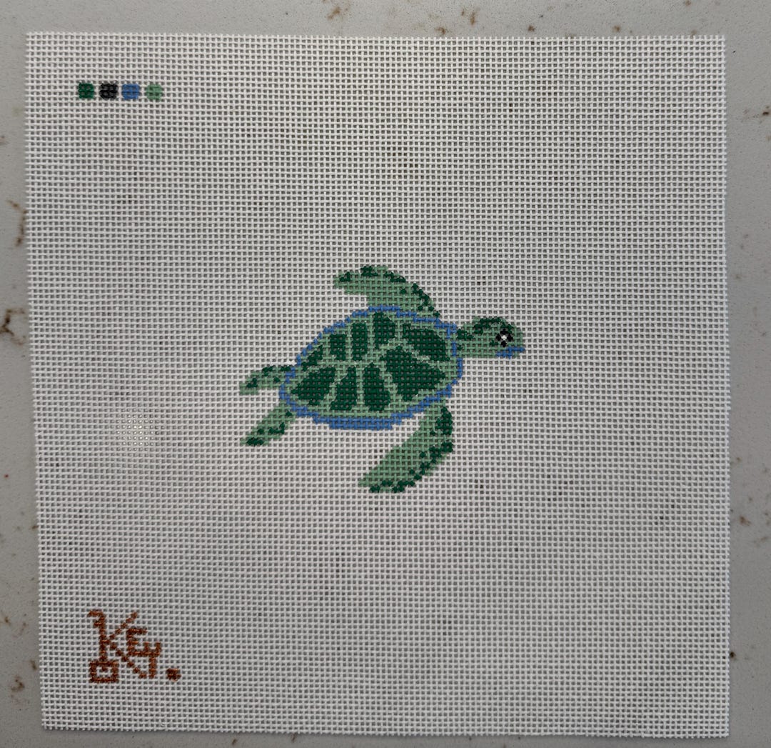 Sea Turtle Needlepoint Canvas - 18 Mesh - Etsy