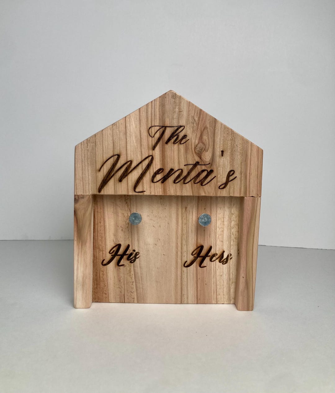 Personalized Family Name His & Hers Keyholder | Handmade 2 Key ...