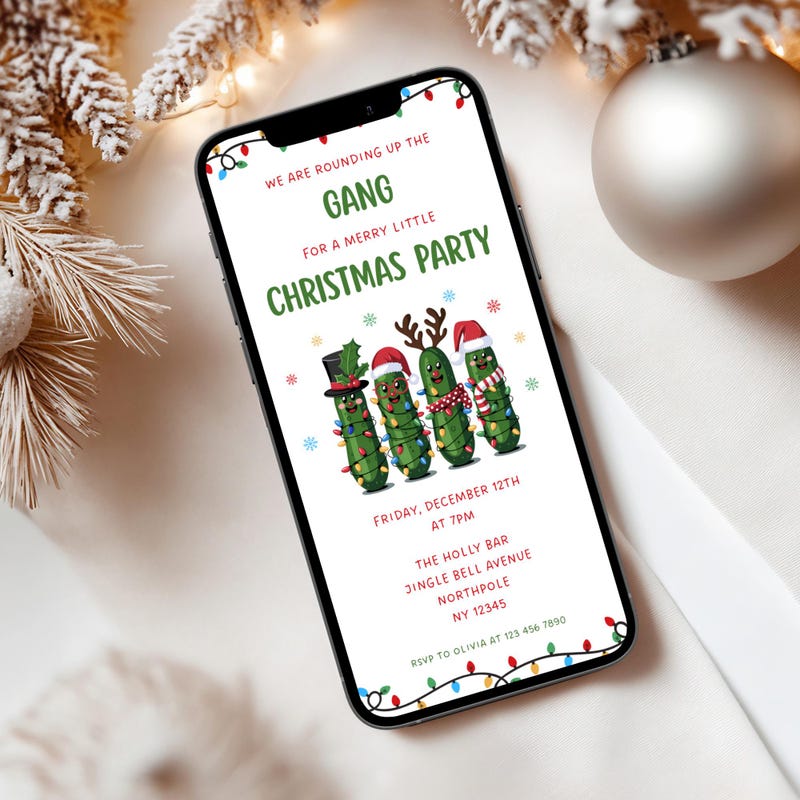 Pickle Christmas Invite - Etsy UK