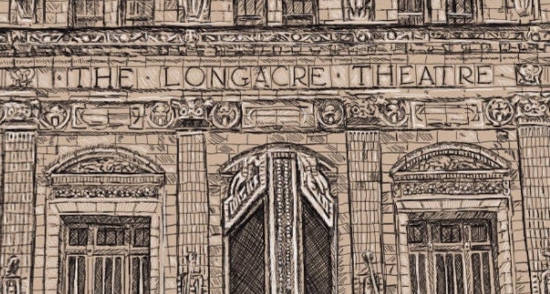 Longacre Broadway Theatre Drawing 8 X 10 Original Art Print - Etsy